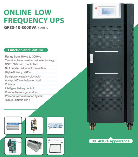 Gp33 3 Phase Low Frequency Ups Industrial 10-200kva With Rs232 ...